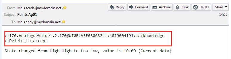 Alarm Redirection Guide - Use a Hiding Keyword to Acknowledge Alarms Remotely by E-Mail (Example ...